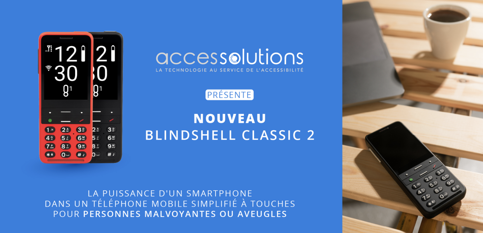 Nouveau téléphone mobile BlindShell Classic 2 - Accessolutions